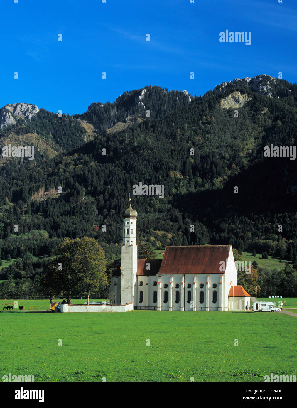 St. Coloman church in Schwangau, Ostallgaeu district, Bavaria Stock ...