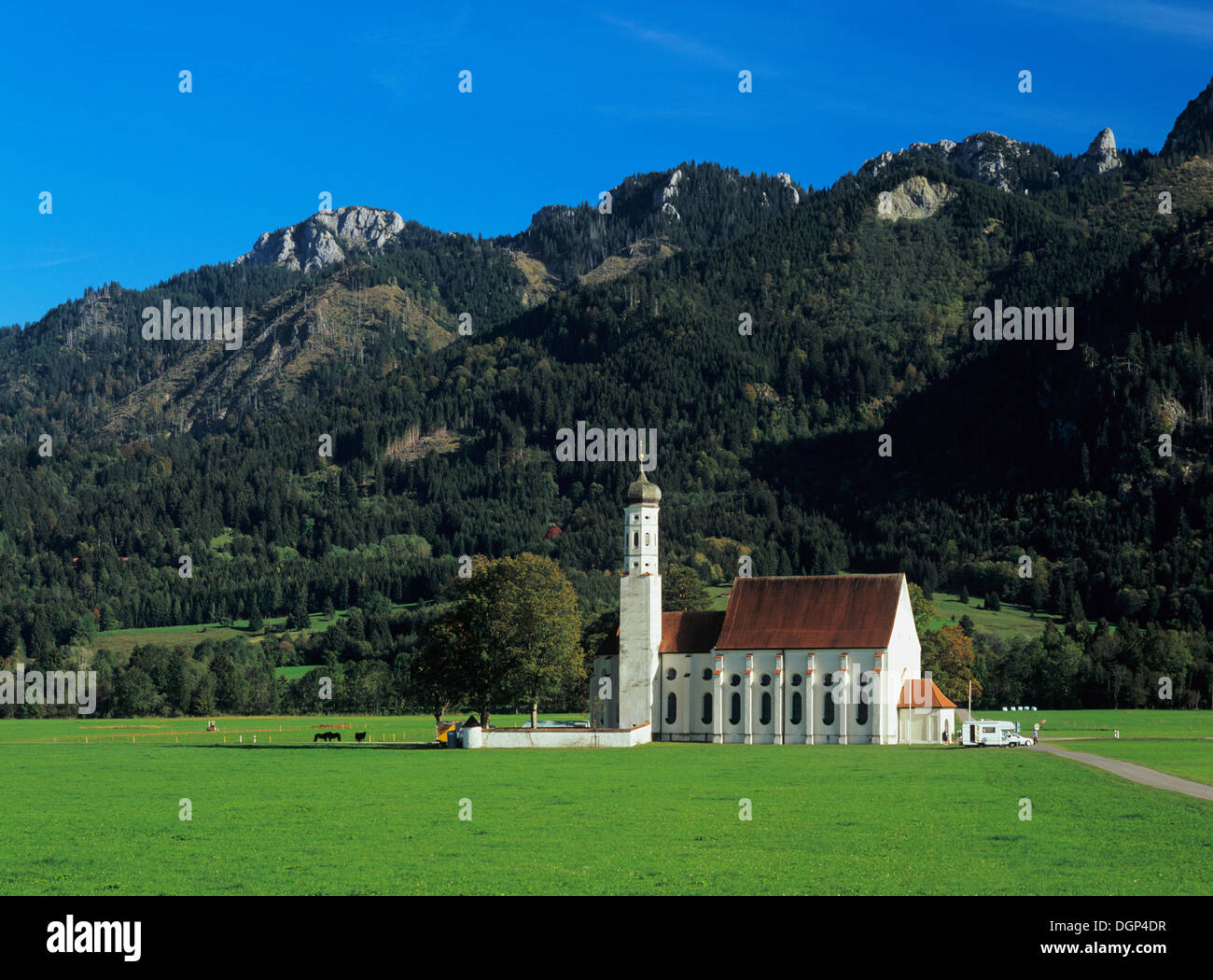 St. Coloman church in Schwangau, Ostallgaeu district, Bavaria Stock ...