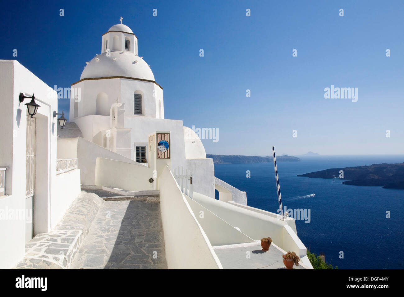 Chapel of Agios Minas, Fira, Santorini, Cyclades, Greece, Europe Stock ...