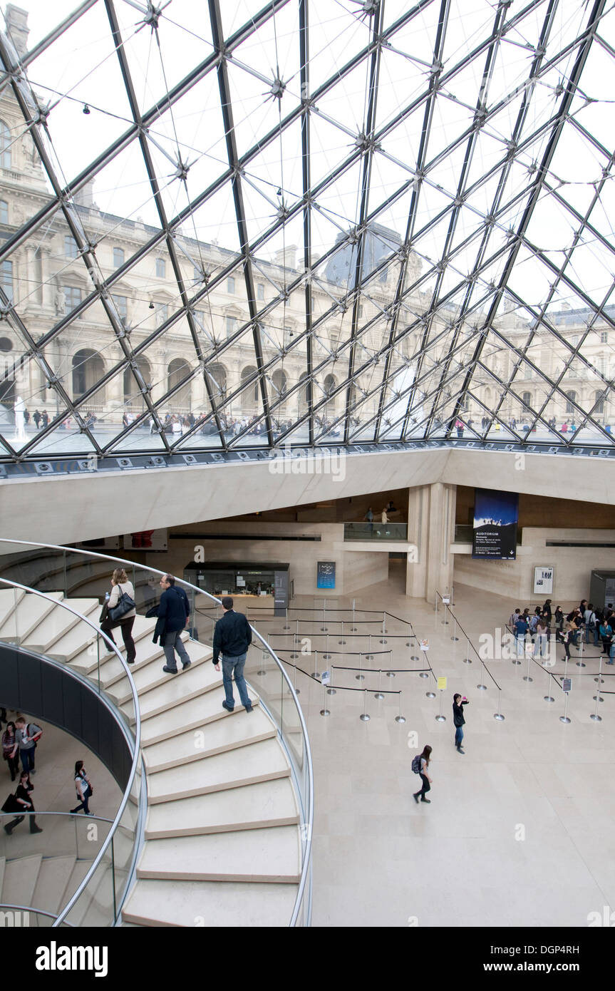 Louvre glass pyramid interior hi-res stock photography and images - Alamy