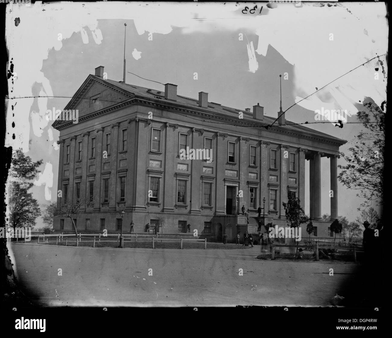 A historical photograph showing the Virginia State Capitol in Richmond ...