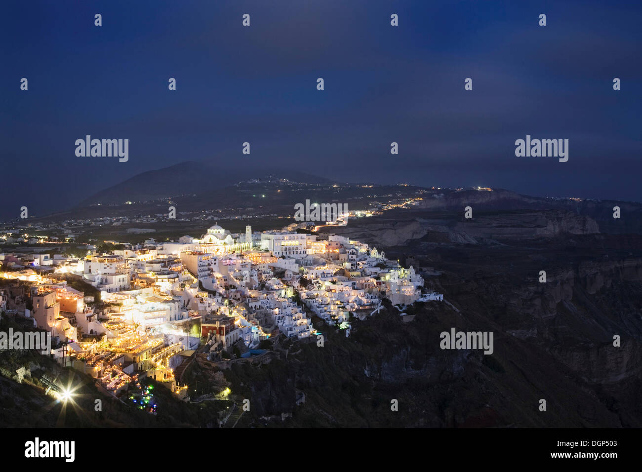Greece fira at night hi-res stock photography and images - Alamy