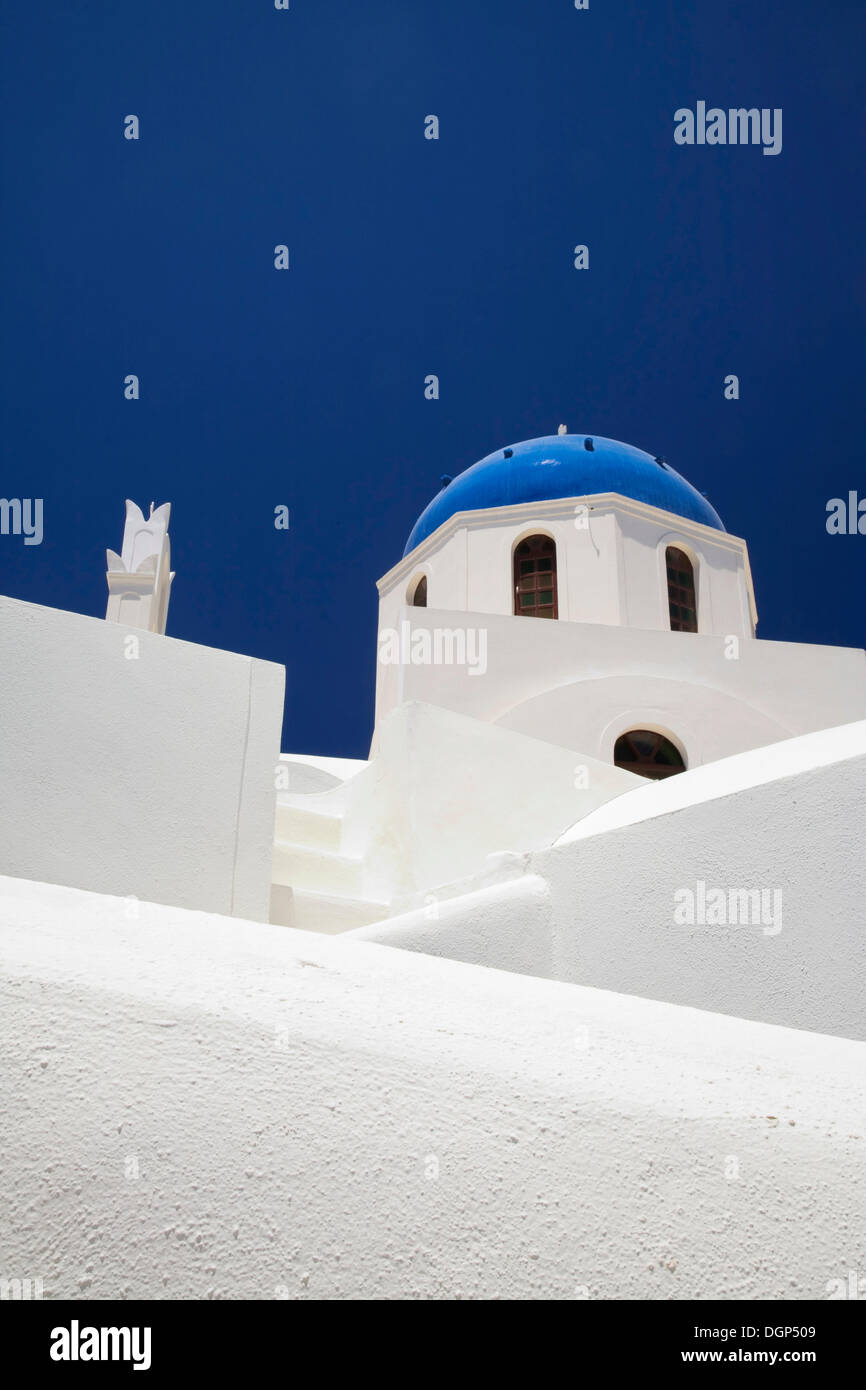 Santorini blue dome domed church hi-res stock photography and images ...