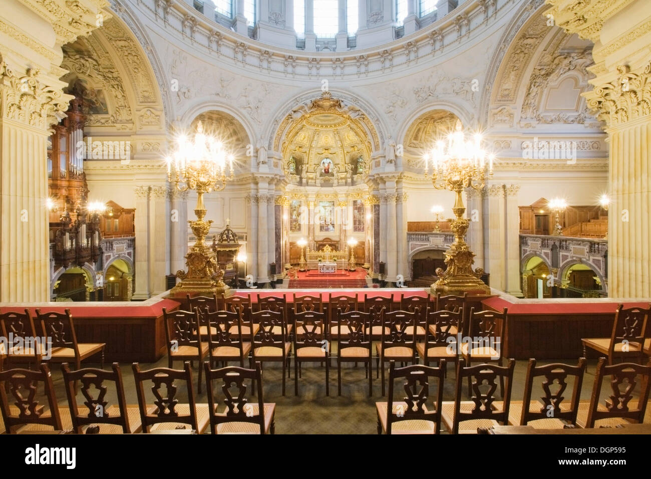 View from the balcony on the altar, Berliner Dom or Berlin Cathedral ...
