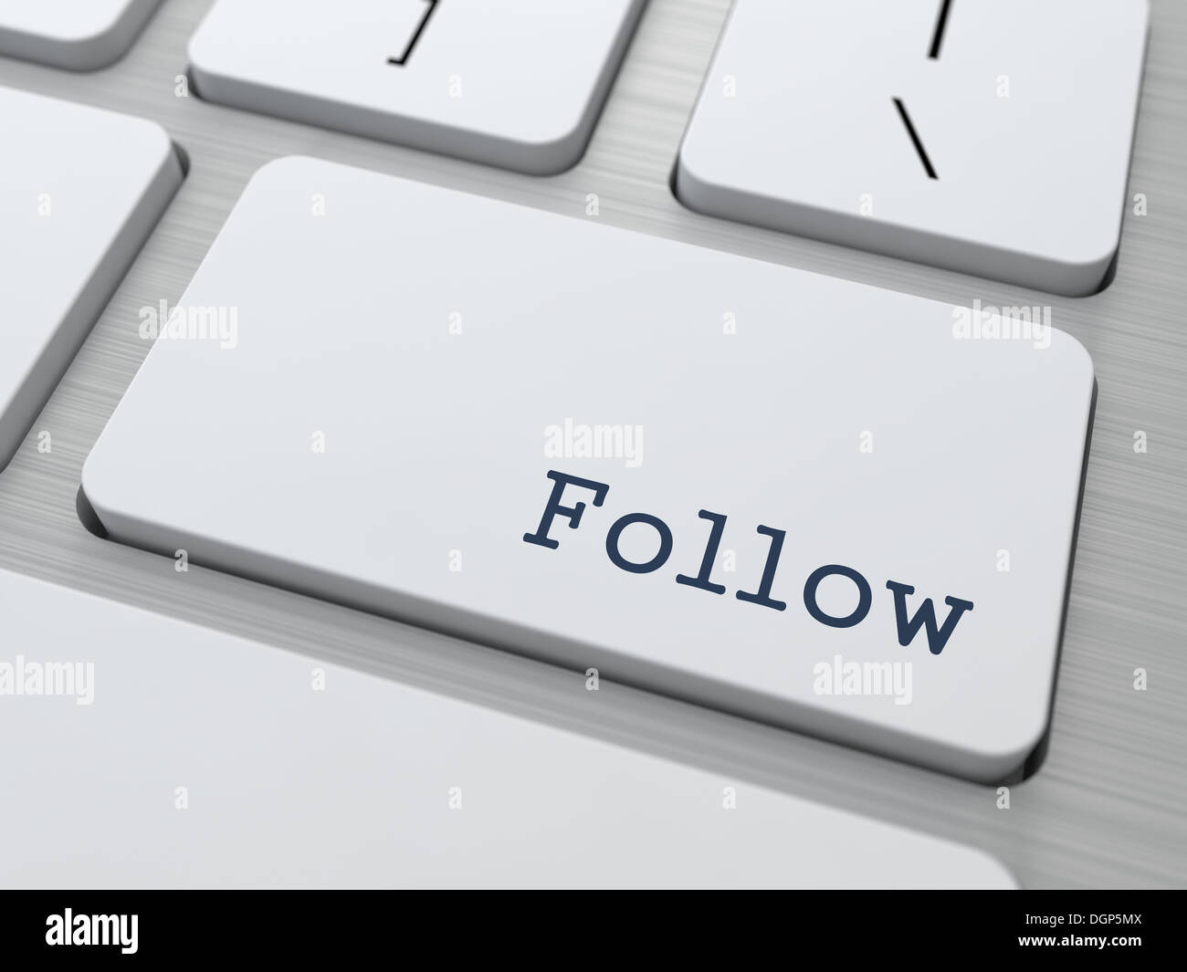 Follow - Button on Keyboard Stock Photo - Alamy