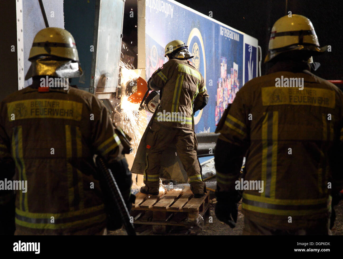 Berlin, Germany, truck accident on Highway 100 in Schoeneberg Stock ...