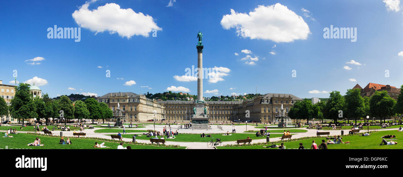 Schlossplatz square with Neuen Schloss Castle, Stuttgart, Baden ...