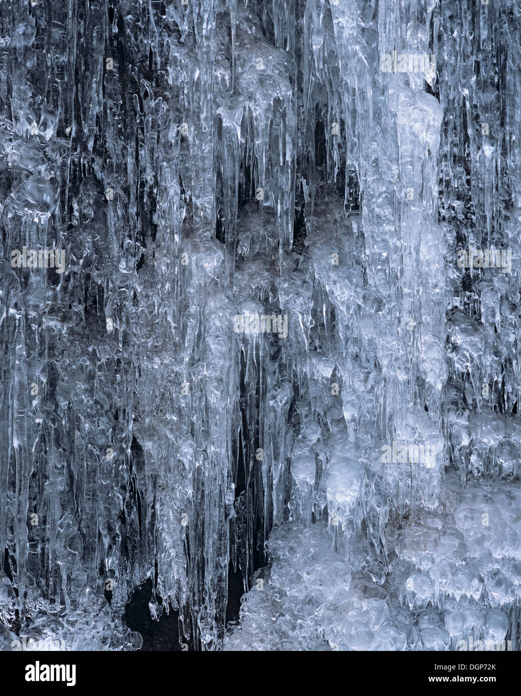 Ice sculptures at the Burgbachwasserfall waterfalls, near Bad ...