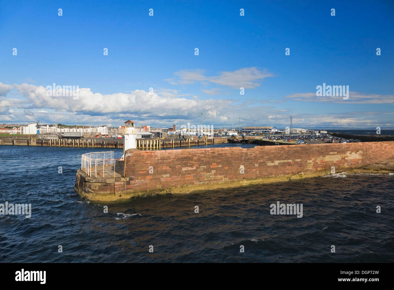 Lighthouse at the port exit of Ardrossan, North Ayyrshire, Scotland ...