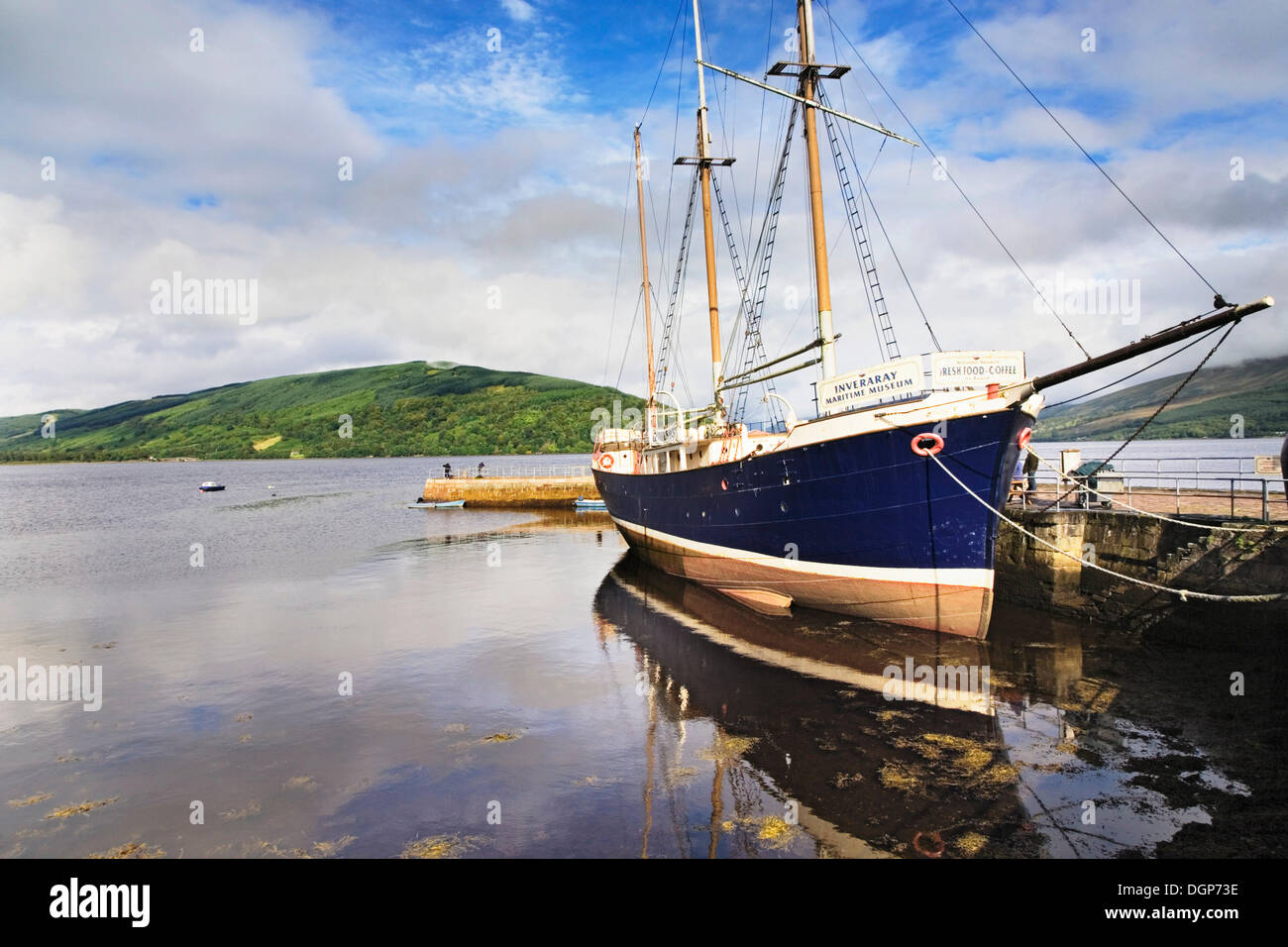 Maritime Museum on a sailing ship in the port of Inveraray on Loch Fyne ...