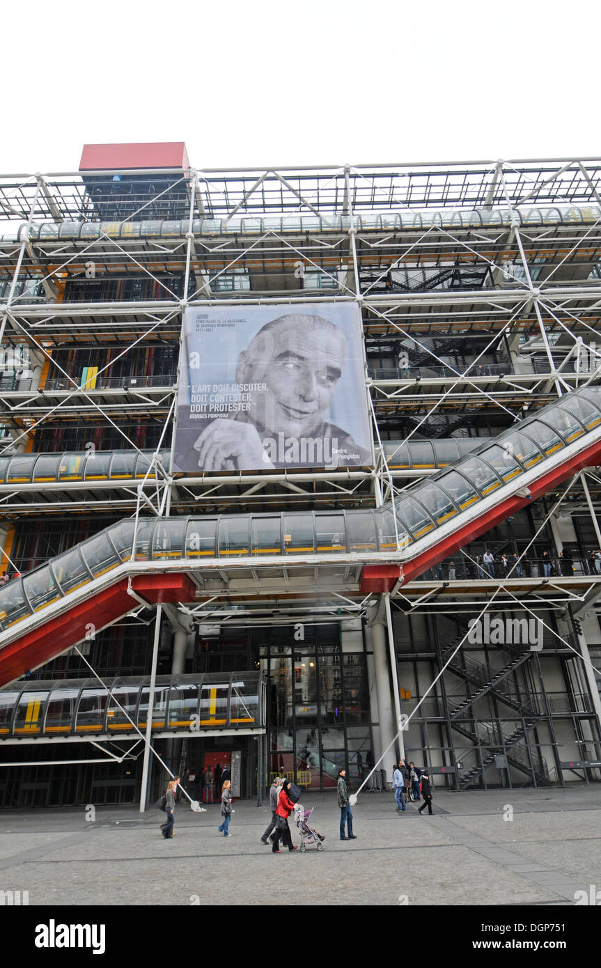 Exterior view of Centre Pompidou in Paris, France Stock Photo - Alamy