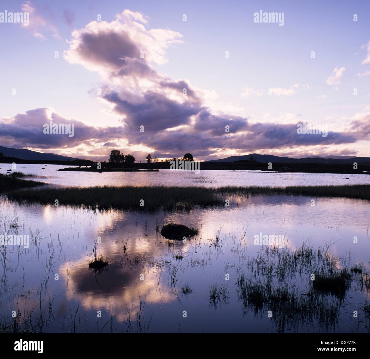 Loch Ba at sunrise, Rannoch Moor, Highlands, Scotland, United Kingdom ...