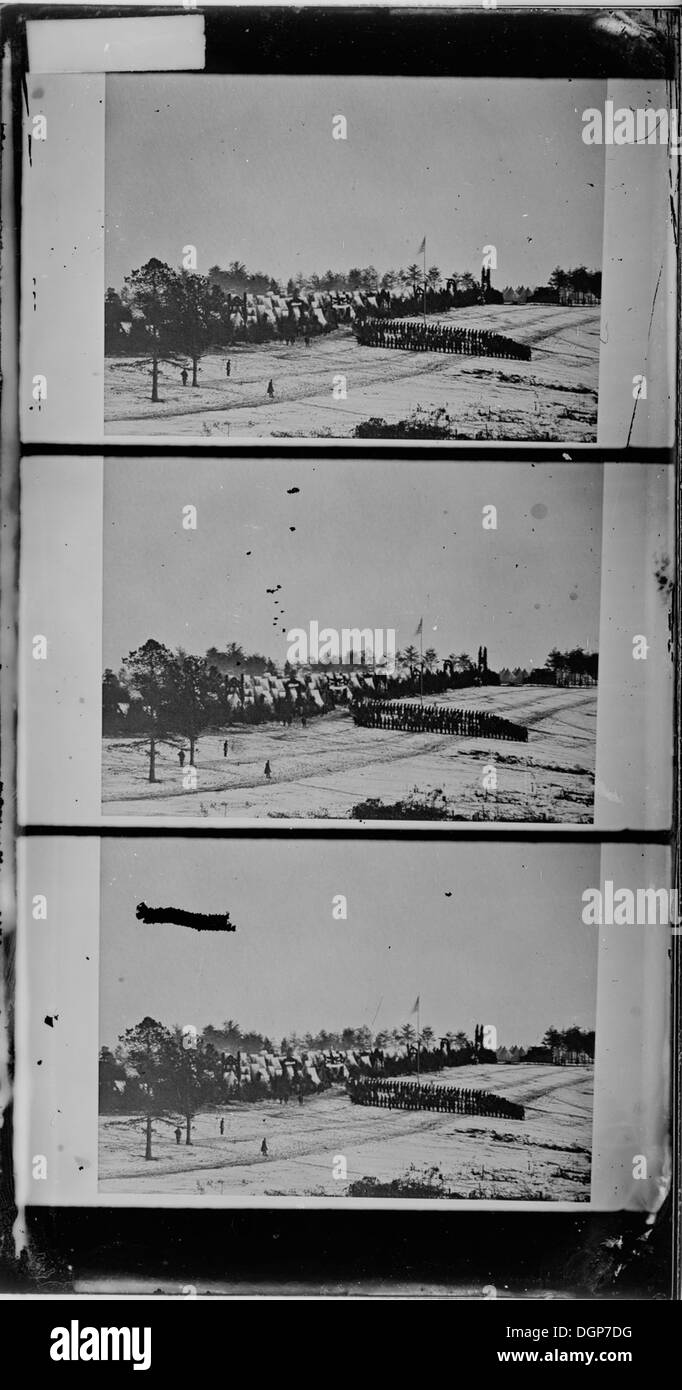 An infantry regiment and its associated camp, capturing a military ...
