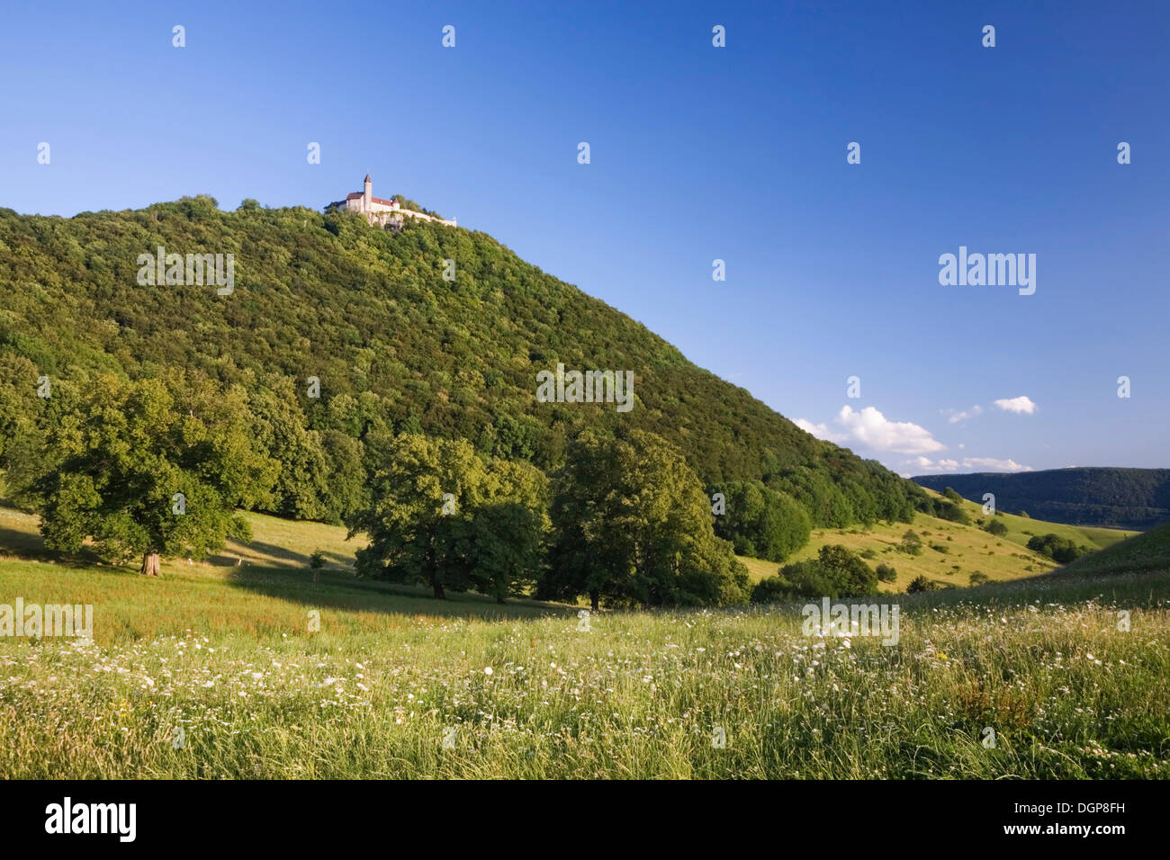Burg Teck castle on a rocky spur on the Swabian Alb near Kirchheim, Baden-Wuerttemberg Stock ...