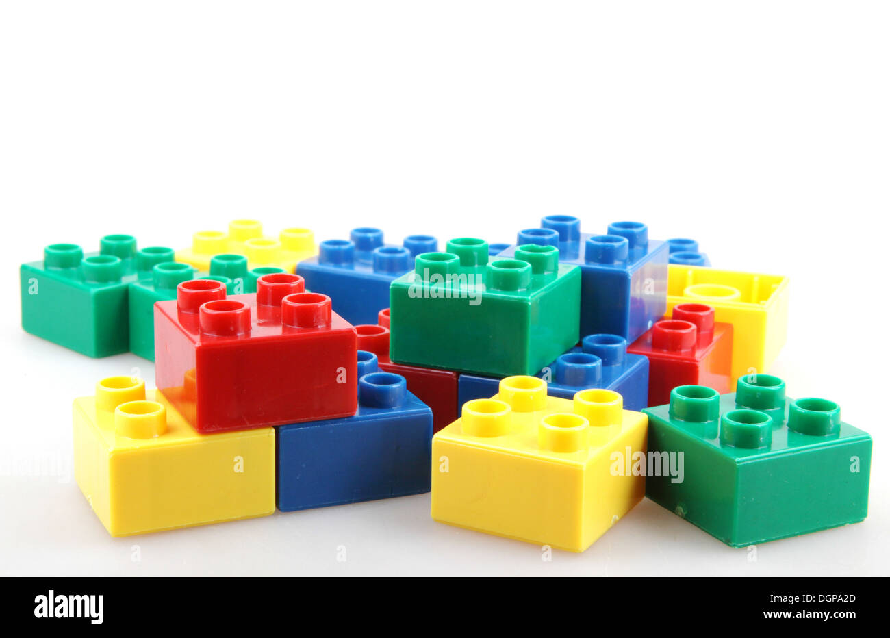 Building Blocks Isolated On White Stock Photo - Alamy