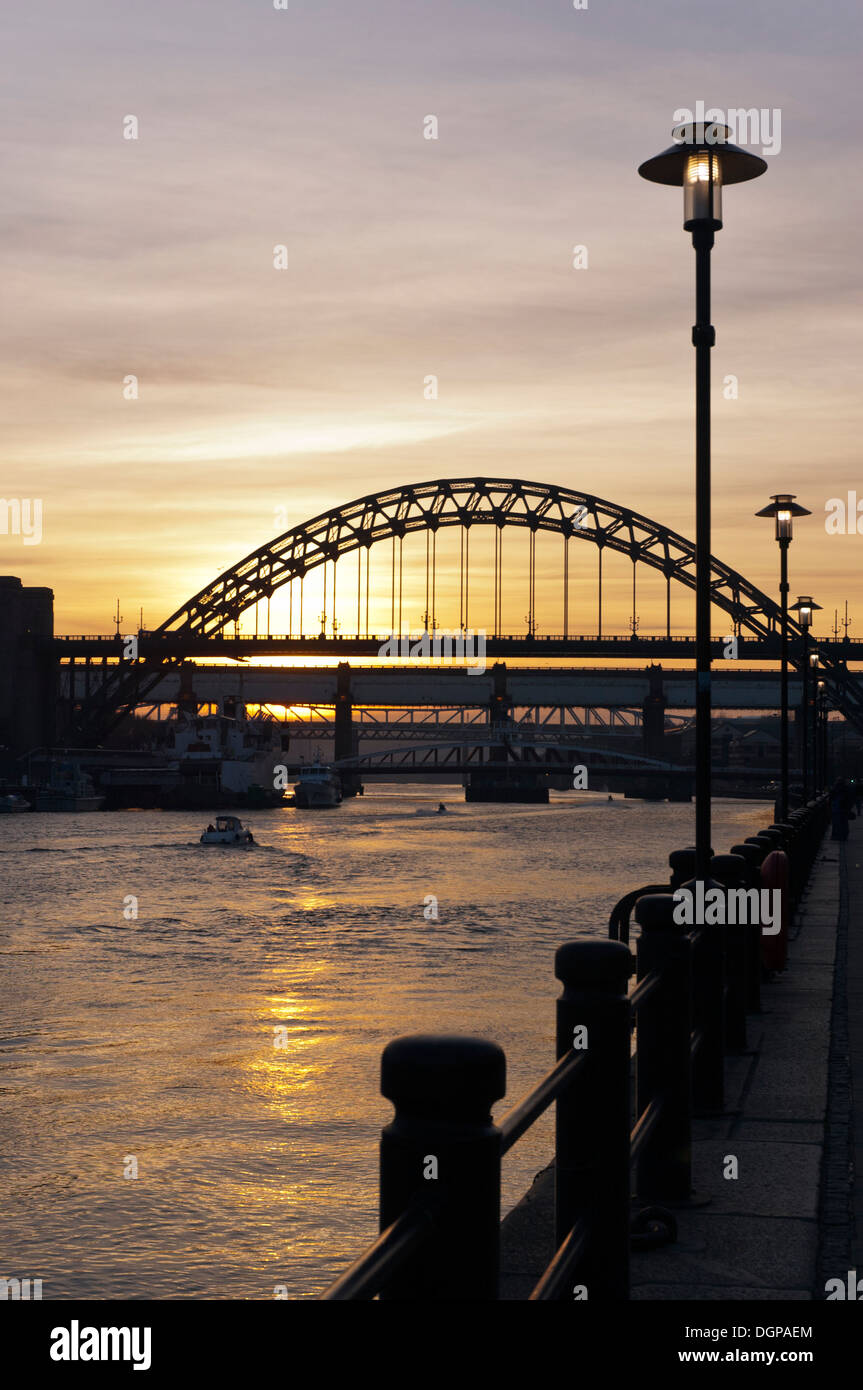 Newcastle Bridge at sunset Stock Photo - Alamy