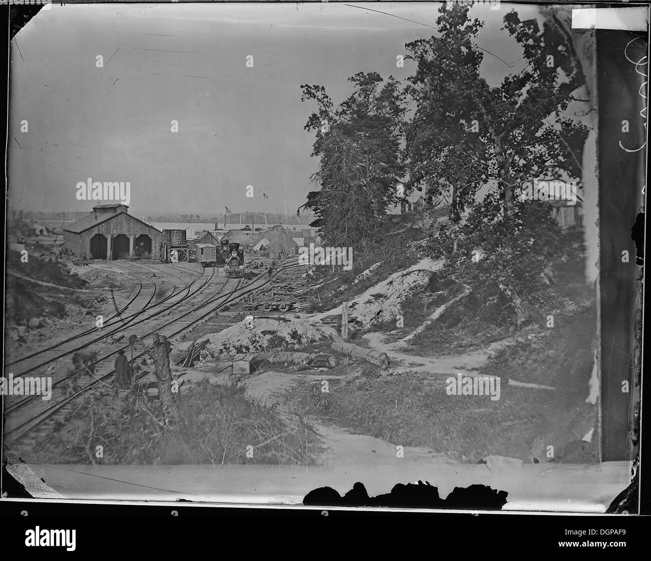 U.S. Military R.R. yards and engine house 529287 Stock Photo - Alamy
