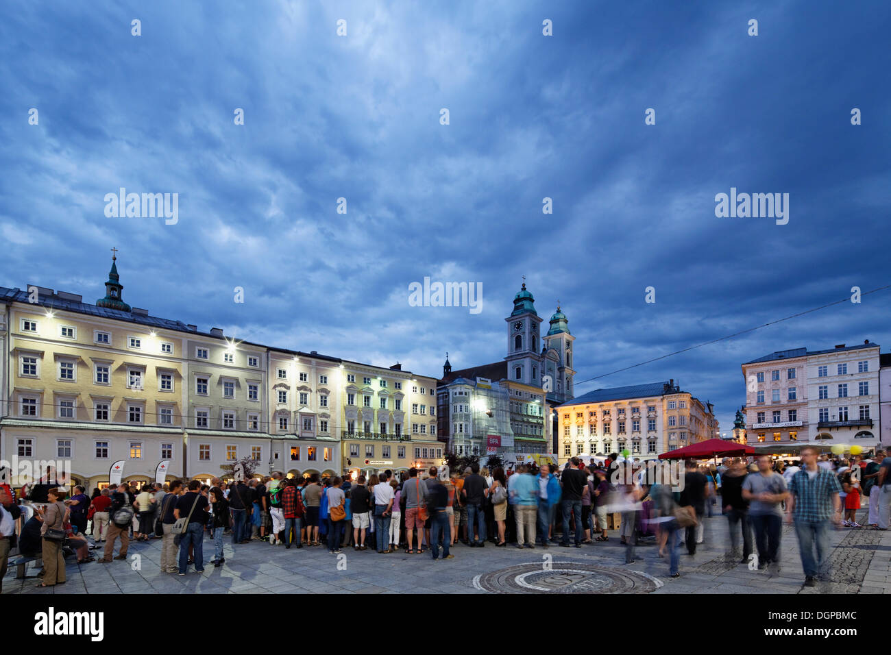 Hauptplatz square, Old Cathedral, Linz, Upper Austria, Austria, Europe ...