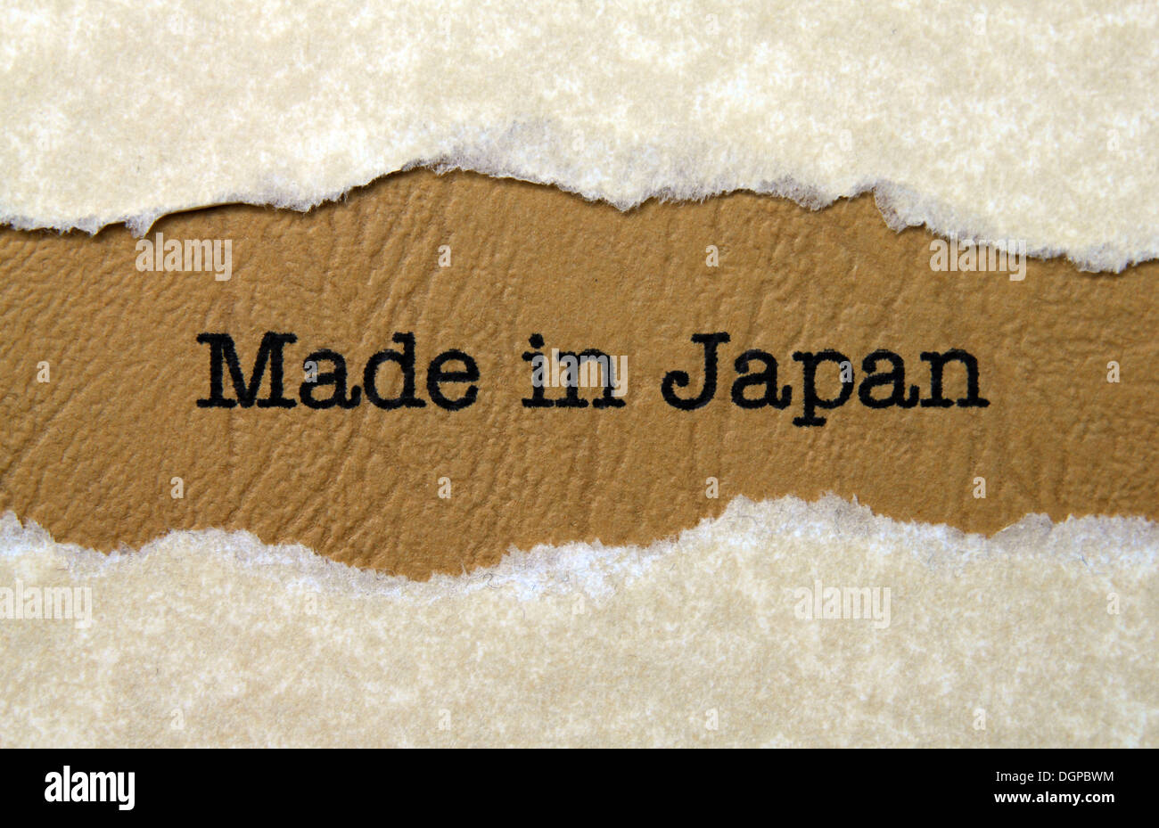 Made in Japan text on paper hole Stock Photo - Alamy