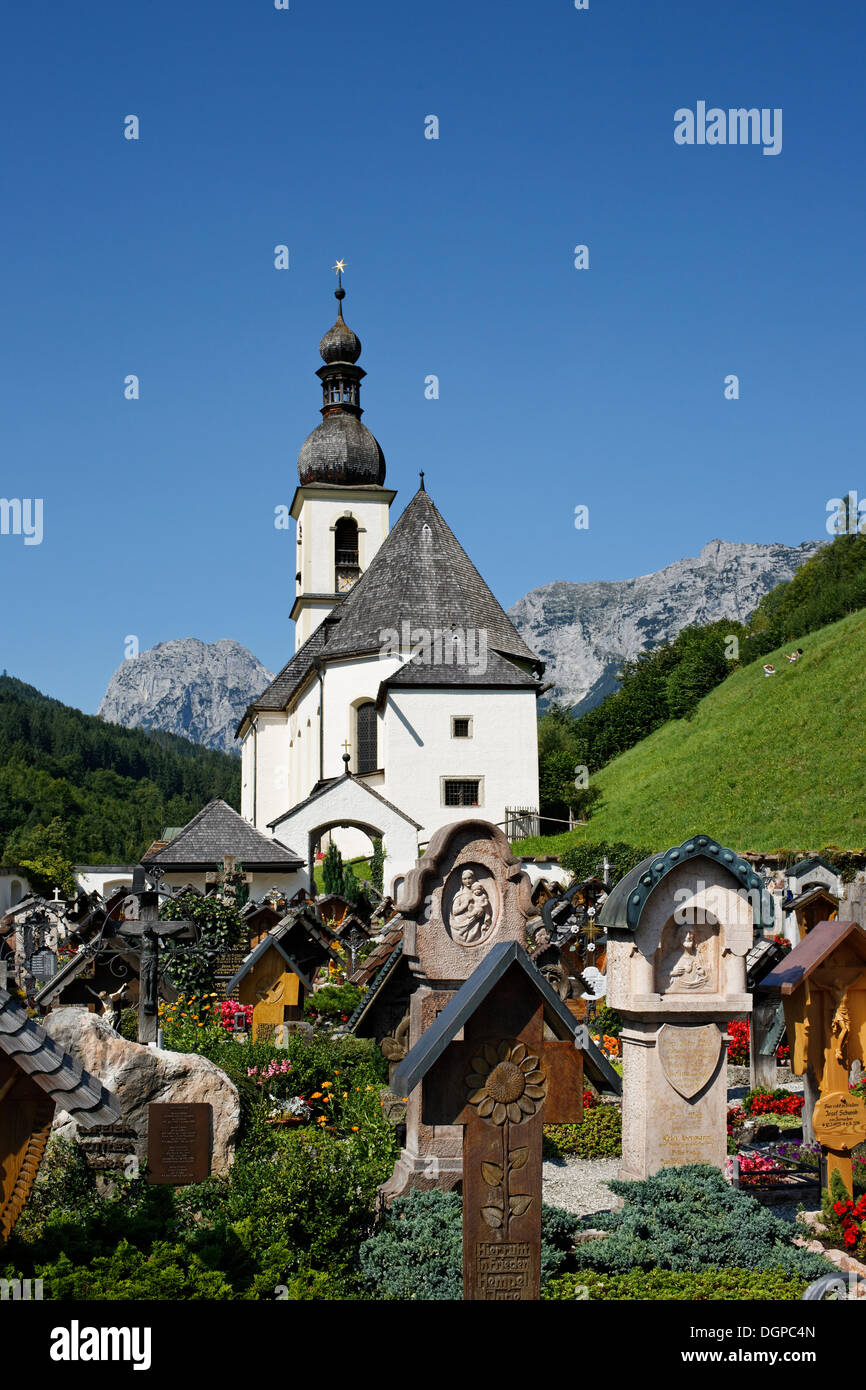 Cemetery, Parish Church of St. Sebastian, Ramsau bei Berchtesgaden ...