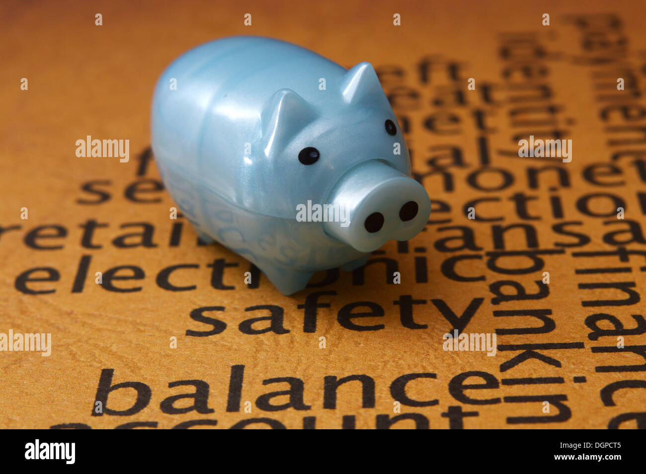Safety text on paper with piggy bank Stock Photo - Alamy