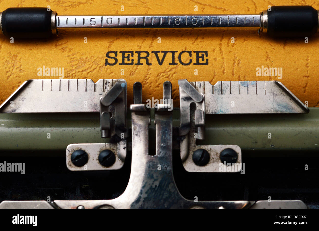 Service text on typewriter Stock Photo - Alamy