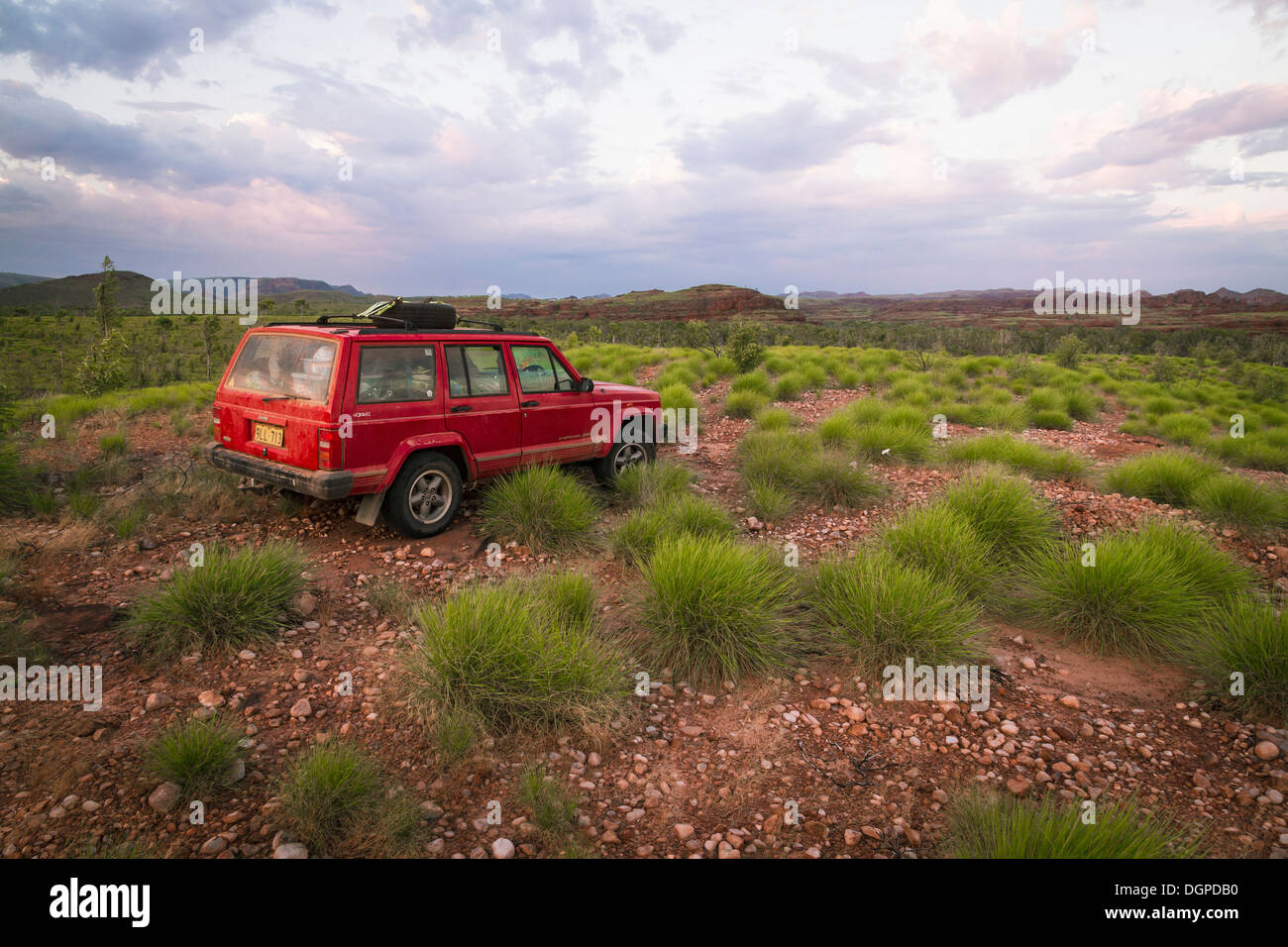 Australia, Western Australia, View of old jeep in outback Stock Photo ...