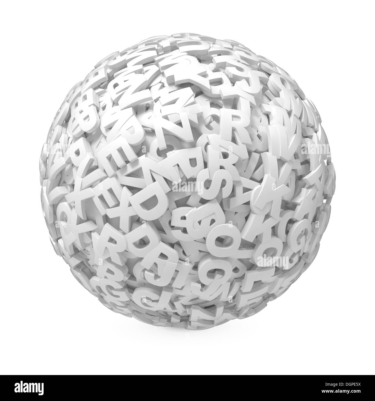 Ball from Letters on White Background Stock Photo - Alamy