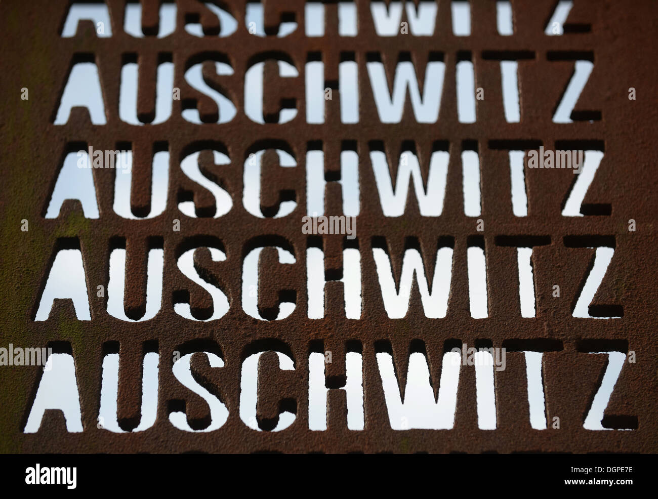 Berlin, Germany, lettering Auschwitz Stock Photo - Alamy