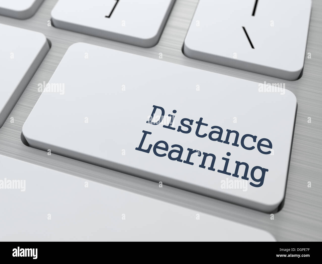 Distance Learning Button Stock Photo - Alamy