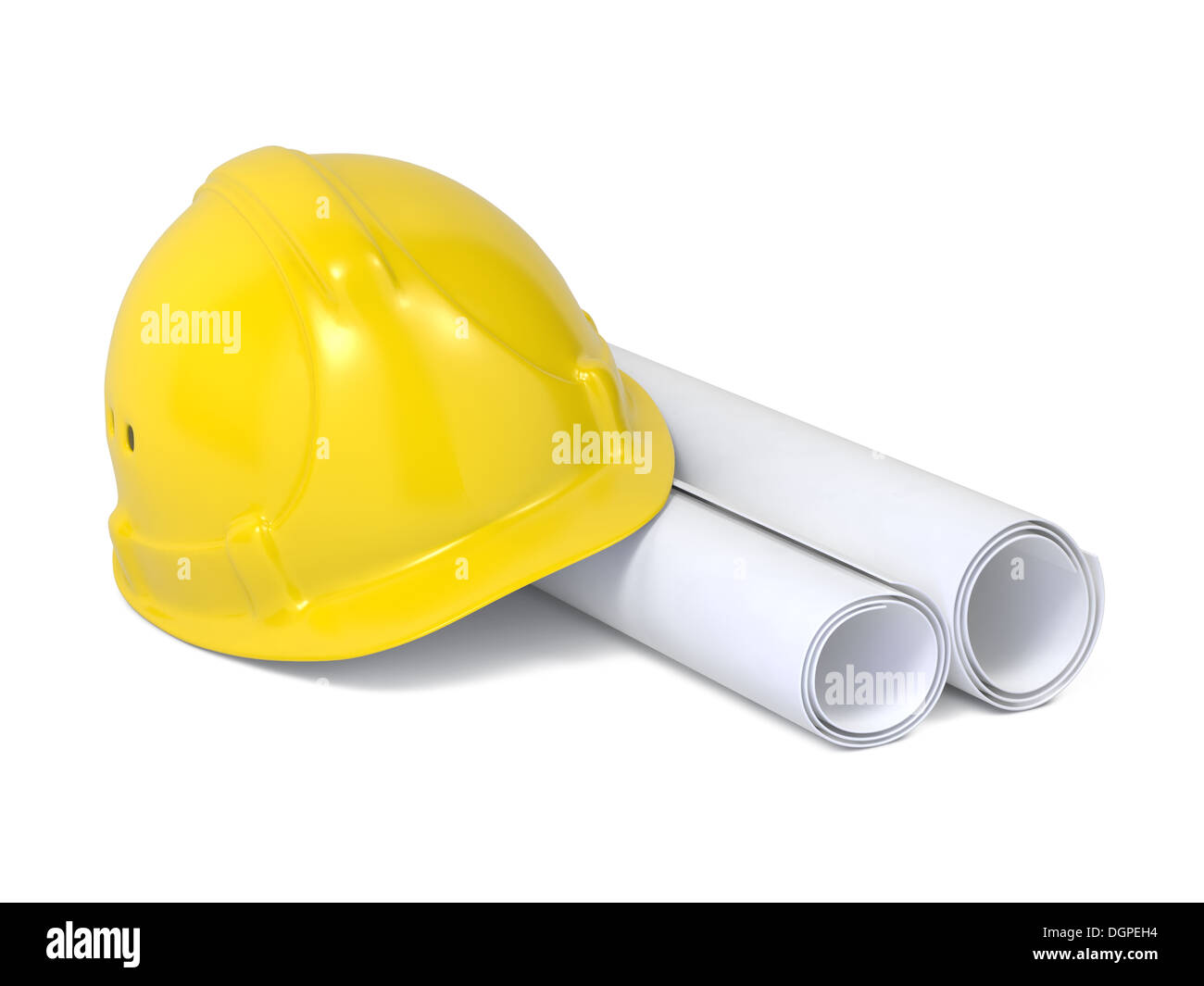 Hard Helmet and Drawings Stock Photo - Alamy