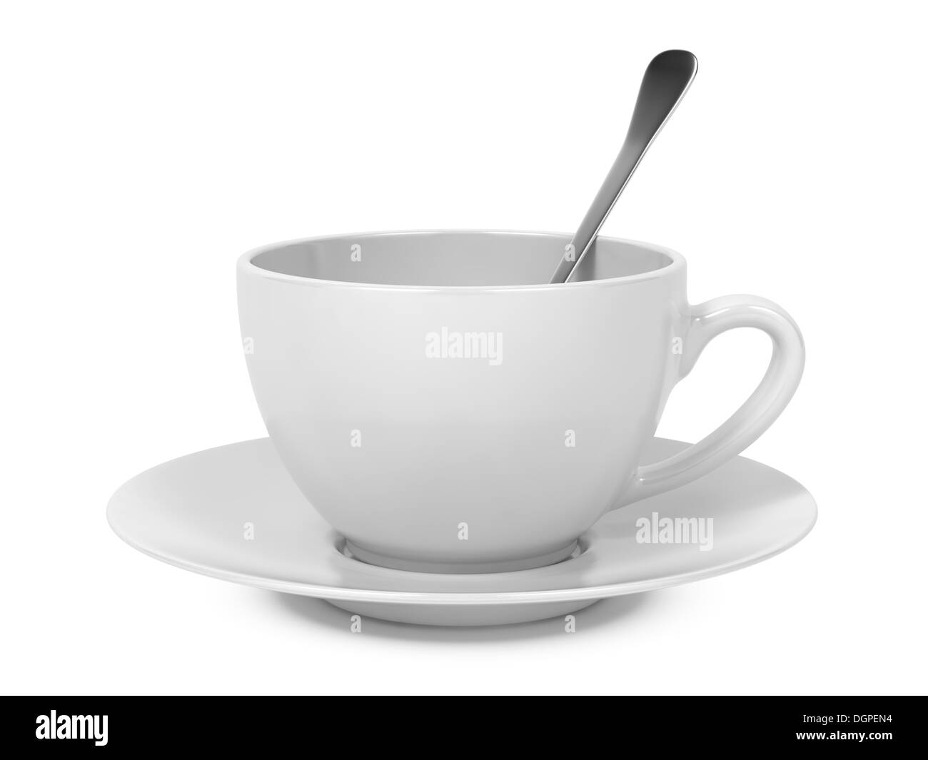 Cup with Spoon and Saucer Stock Photo - Alamy