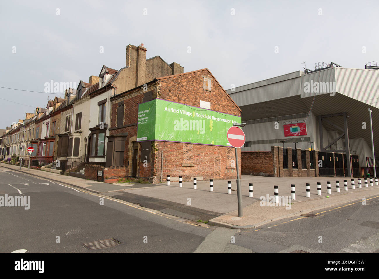 Lothair Road sits empty behind the LFC main stand. A banner advertises ...