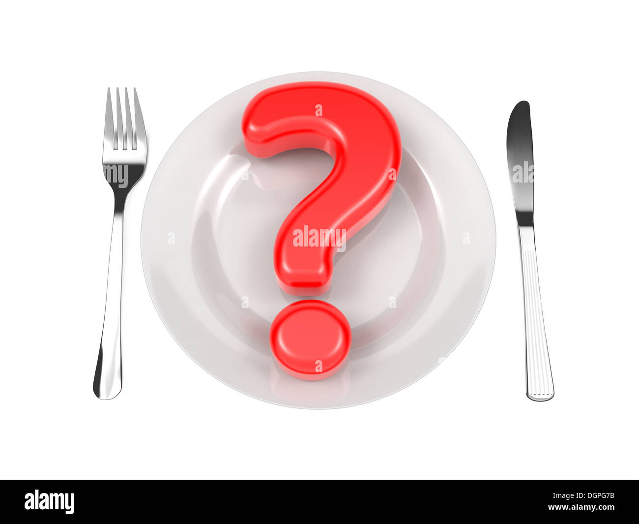 Question Mark on Plate Stock Photo - Alamy