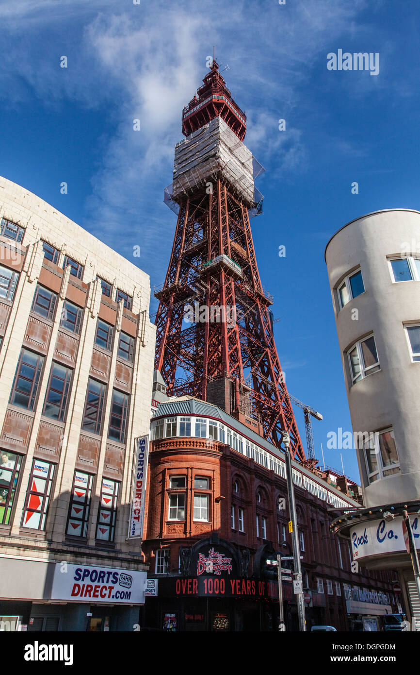 View of the London Dungeon attraction in Blackpool in front of the ...