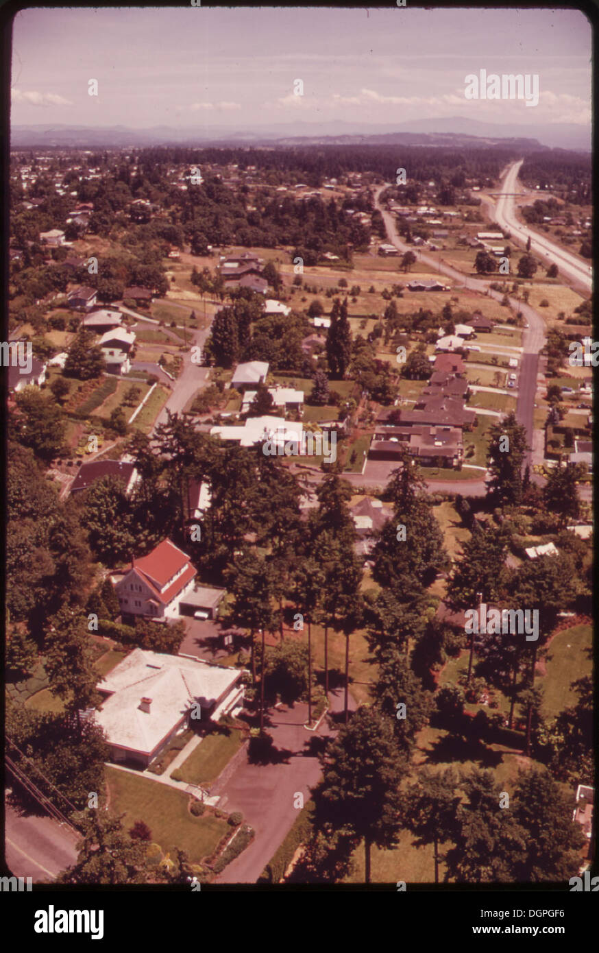 A residential area captured in this image, reflecting a suburban ...