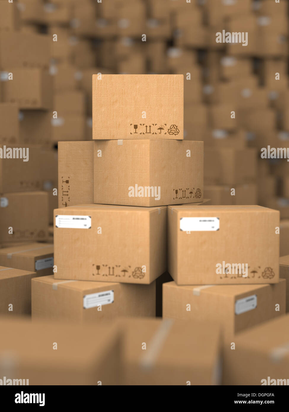 Stacks of Cardboard Boxes Stock Photo - Alamy