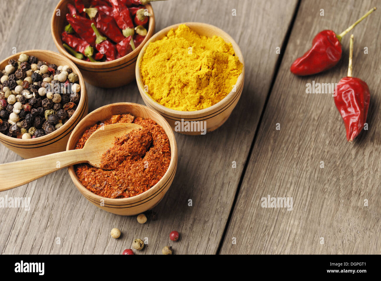 Four kinds of seasonings Stock Photo - Alamy