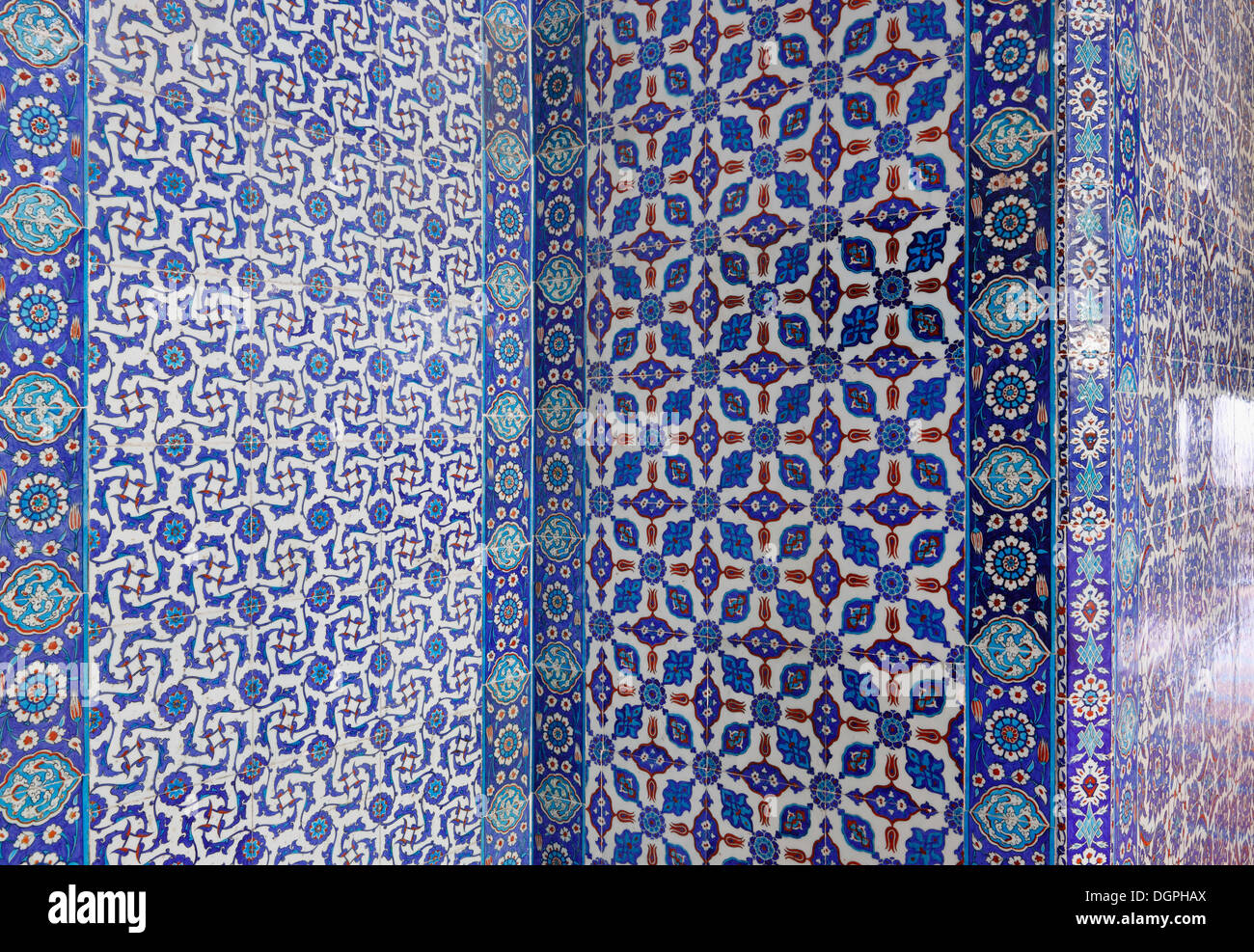 Iznik faience tiles, Ruestem Pasha Mosque, Istanbul, Turkey, Europe ...
