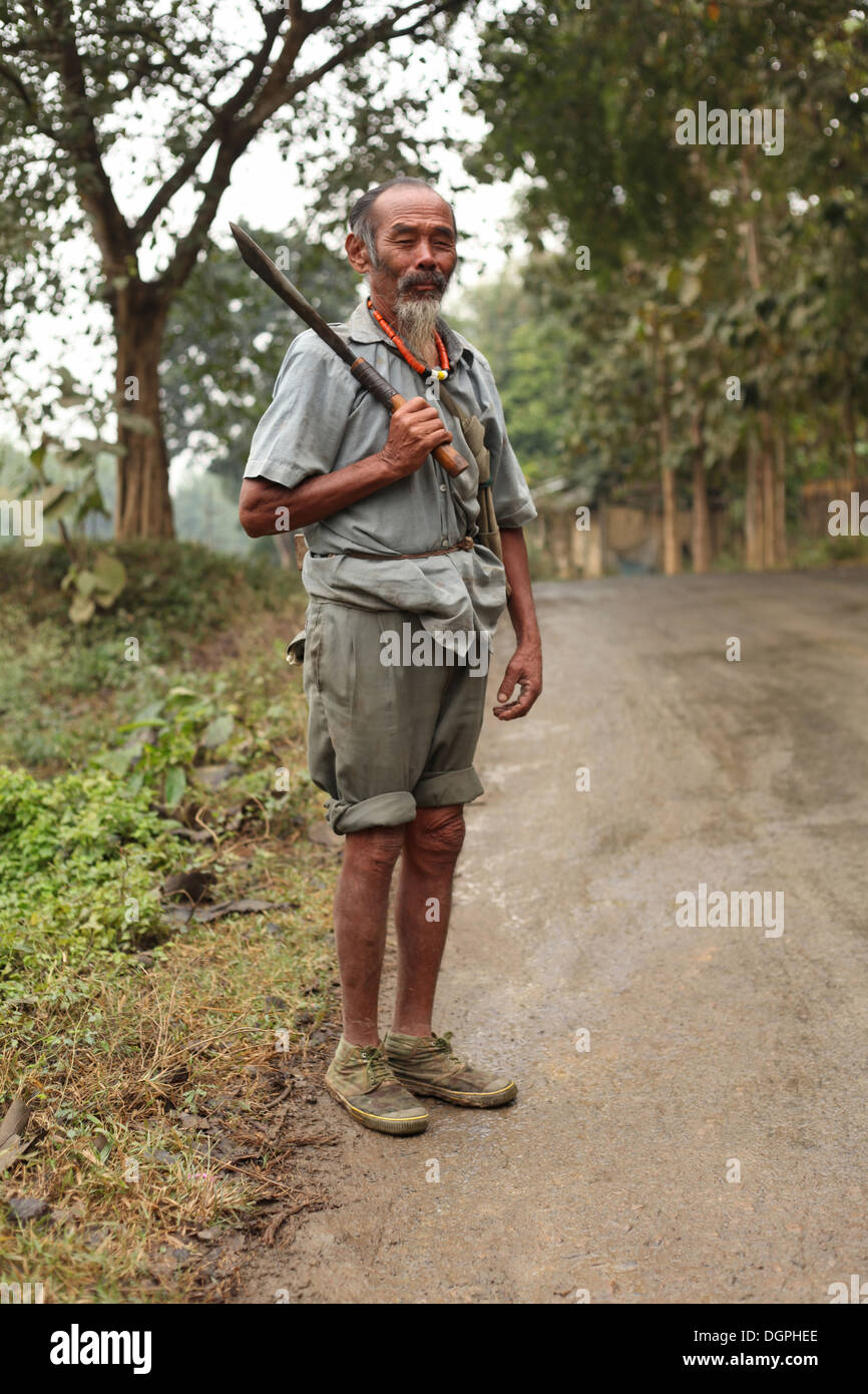 Tribal butcher with a knife, Kohima, Nagaland, India Stock Photo - Alamy
