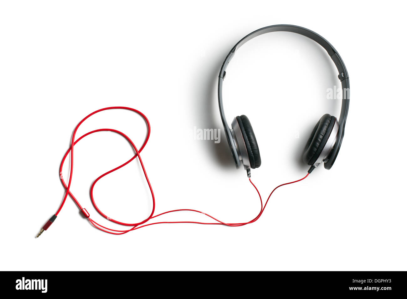 top view of headphones on white background Stock Photo - Alamy