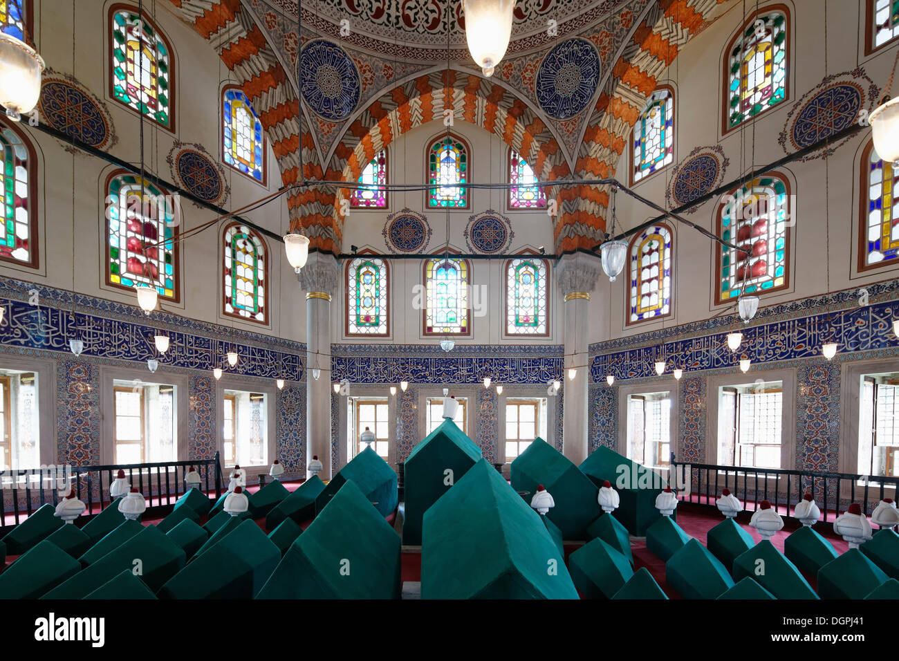 Tuerbe of Sultan Murad III., a Muslim mausoleum in the courtyard of the ...