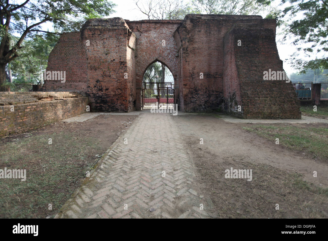 Ruins of entrance gate a Fort and monoliths Dimapur village Stock Photo ...