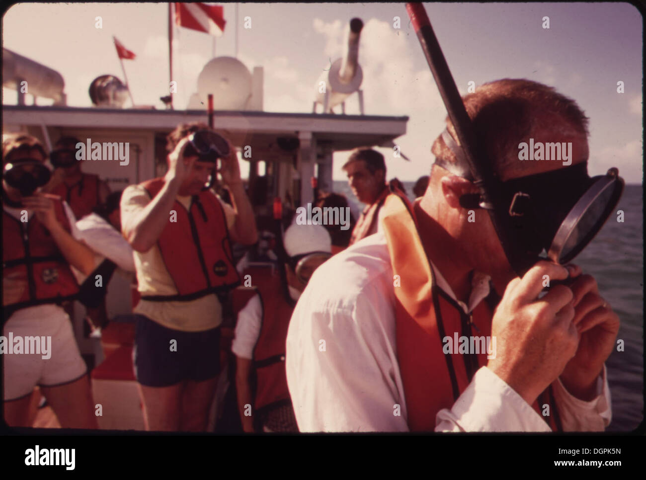 Shell Oil scientists on a snorkeling expedition at John Pennekamp Coral ...