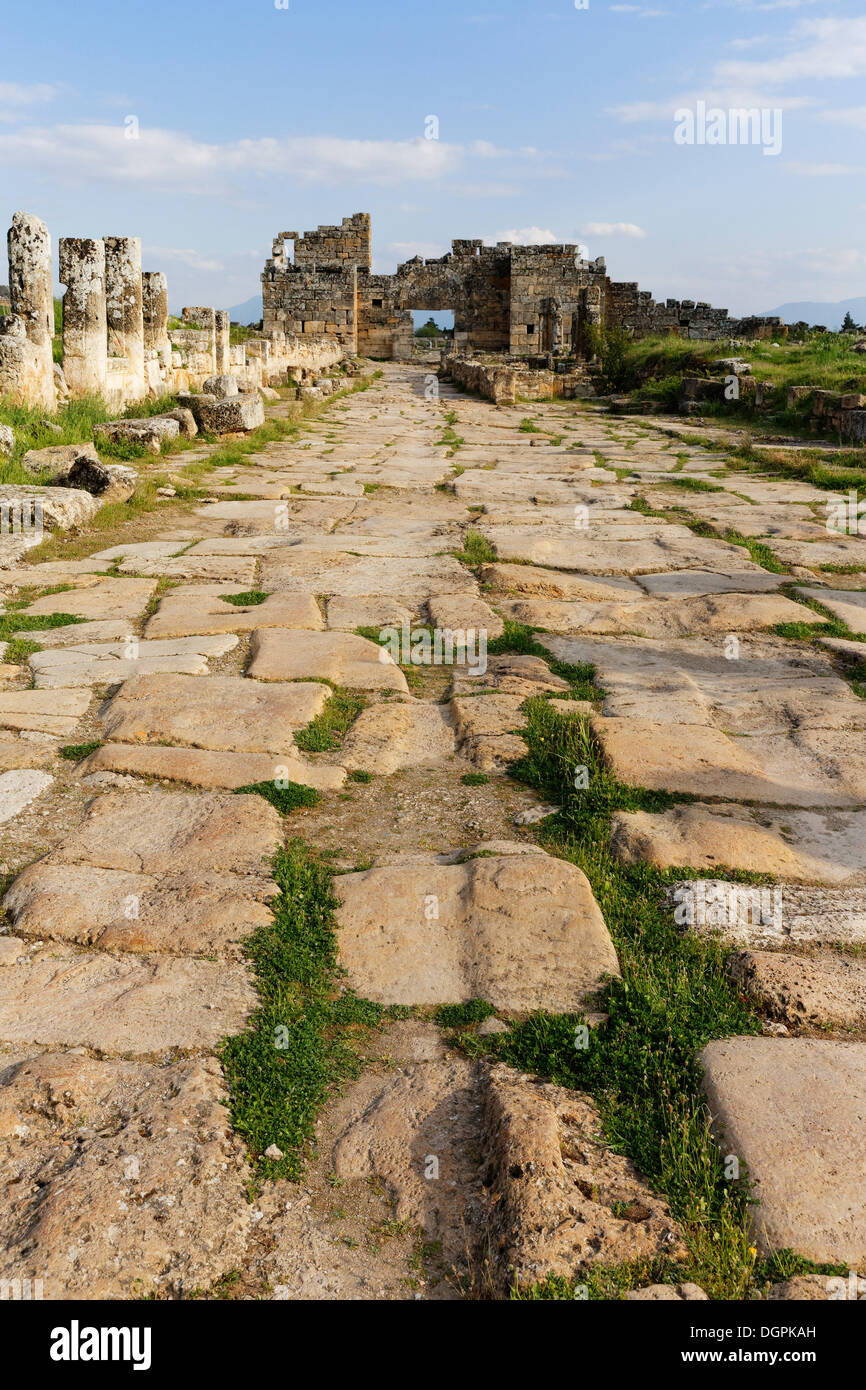 Arcade and the Byzantine Gate, ancient city of Hierapolis, Hierapolis ...