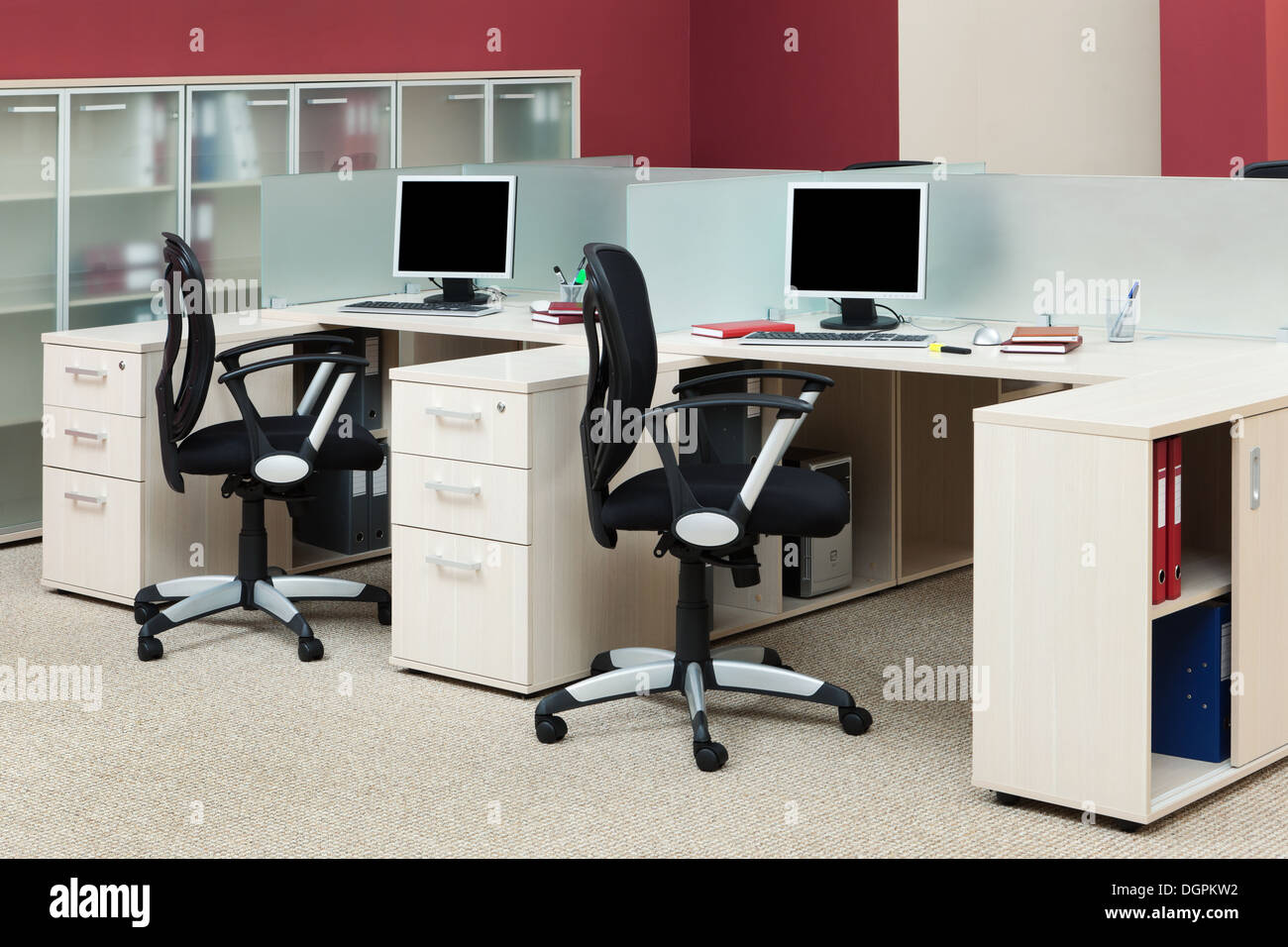 computers on the desks Stock Photo - Alamy