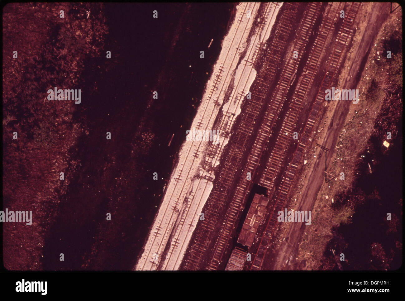 Railroad tracks following the shoreline of Lake Michigan, an important ...