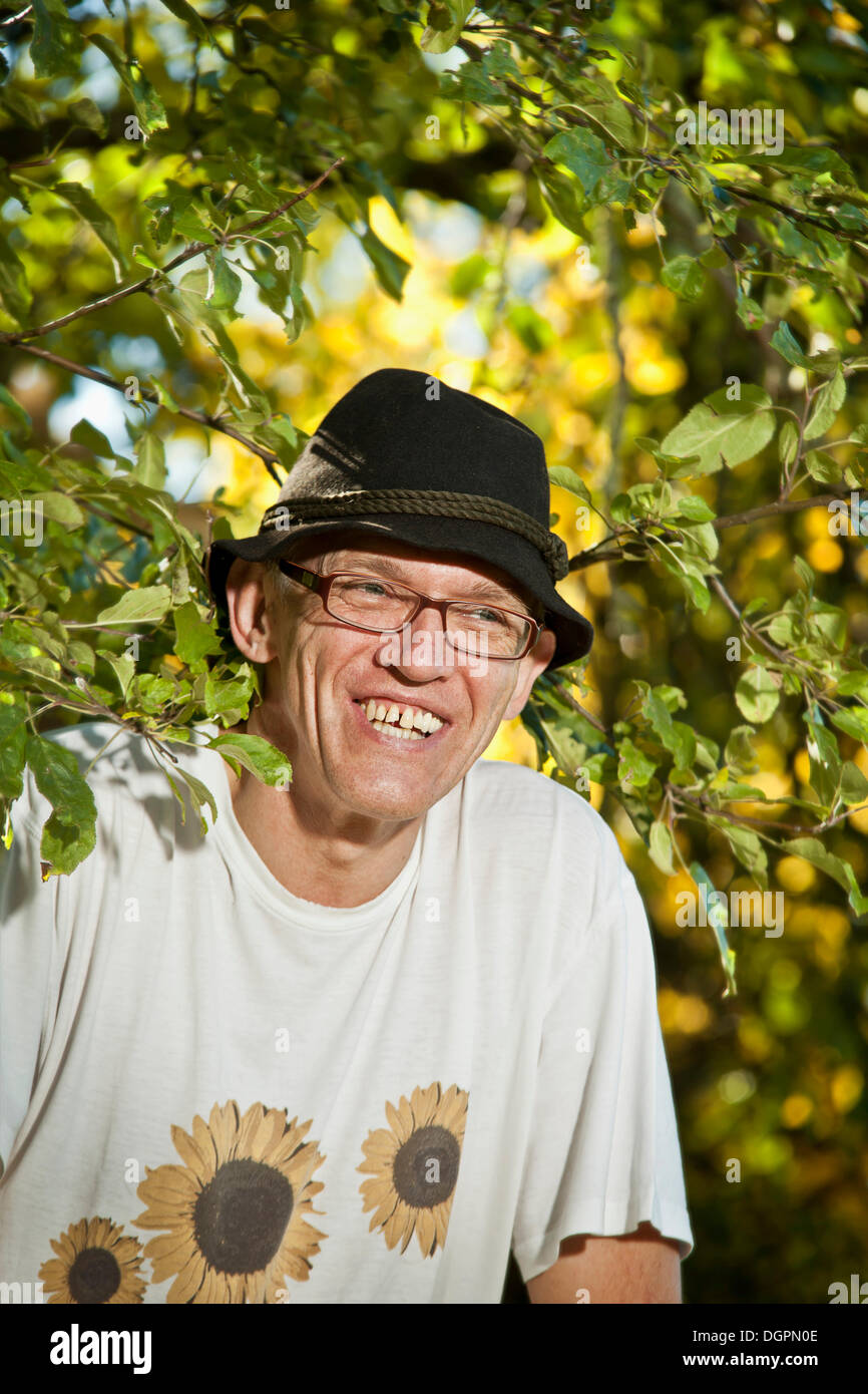 Man in the garden, portrait Stock Photo - Alamy