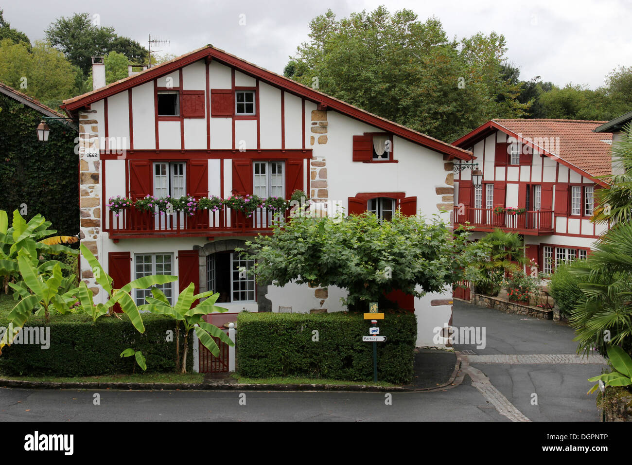 Basque village of Ainhoa Stock Photo - Alamy
