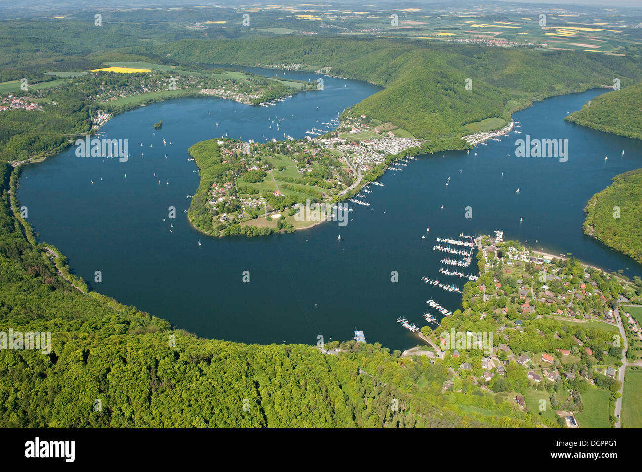 Scheid Peninsula, Edersee lake, Rehbach, Kellerwald National Park ...